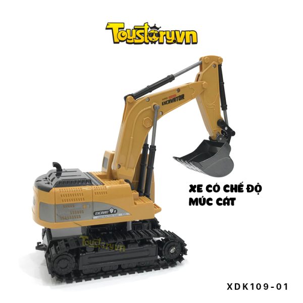 Máy xúc bánh xích điều khiển từ xa, có chế độ Xúc cát cho bé