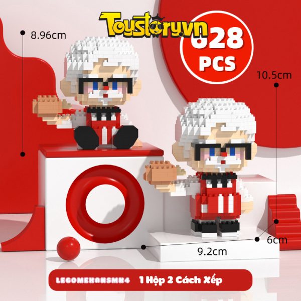 Lego Mini Ông già KFC 2 cách xếp trong 1 Hộp