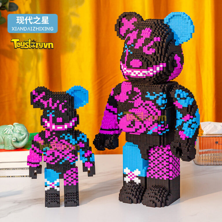Lego Bearbrick Jinx 35cm Gấu Tím Ma Quái Có Ngăn Kéo