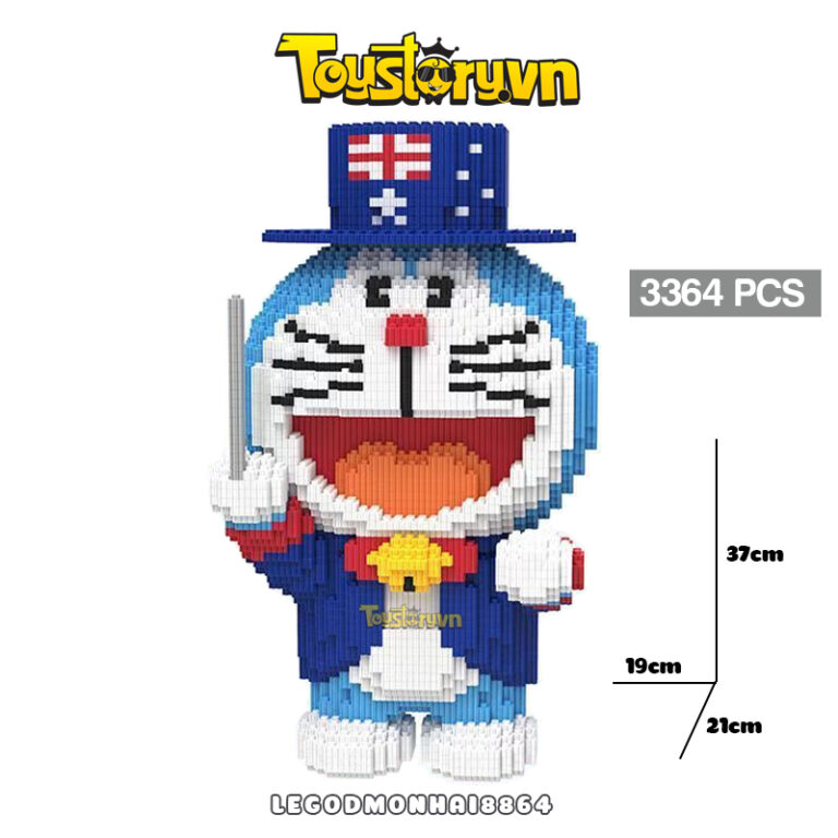 Đồ chơi Lego Doraemon 37cm đội nón LEGODMONHAI8864