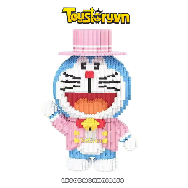 Lego Doraemon 38cm Mặc áo, Đội Nón Hồng LEGODMONHAI8853