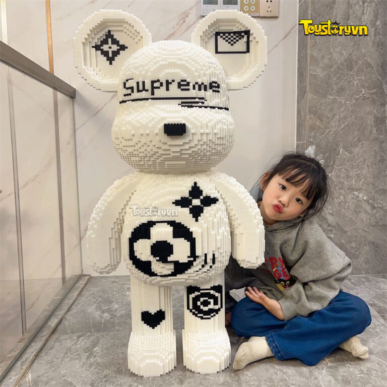 Đồ chơi thông minh Lego Bearbrick Khổng lồ 93cm Supreme màu trắng
