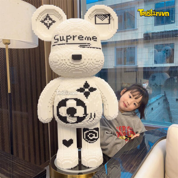 Đồ chơi thông minh Lego Bearbrick Khổng lồ 93cm Supreme màu trắng