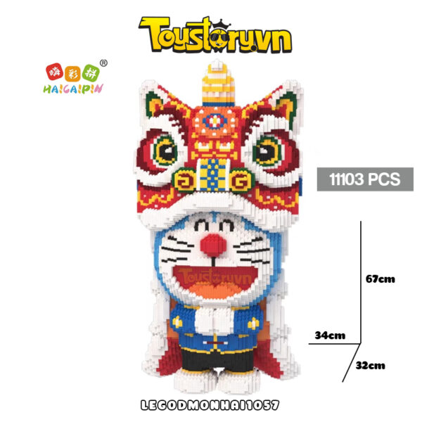 Lego Doraemon 91cm Thần Tài cầm thỏi vàng Haicaipin LEGODMONHAI8844