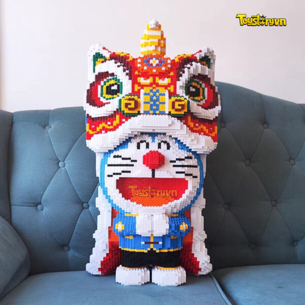 Đồ chơi thông minh Lego Doraemon 67cm Đầu Lân màu xanh LEGODMONHAI1057